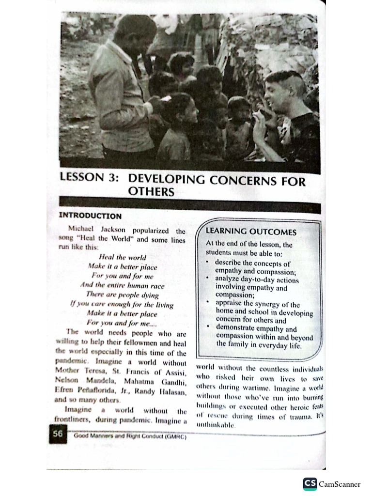 GMRC Lesson 6 Developing Concerns For Others | PDF
