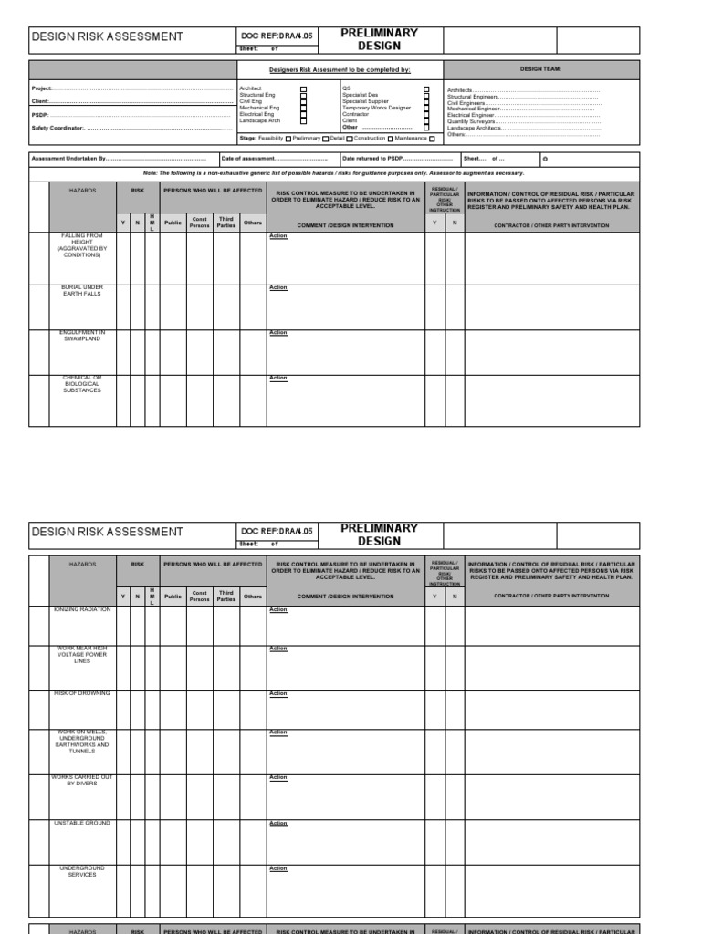 Design Risk Assessment | PDF | Risk | Occupational Safety And Health