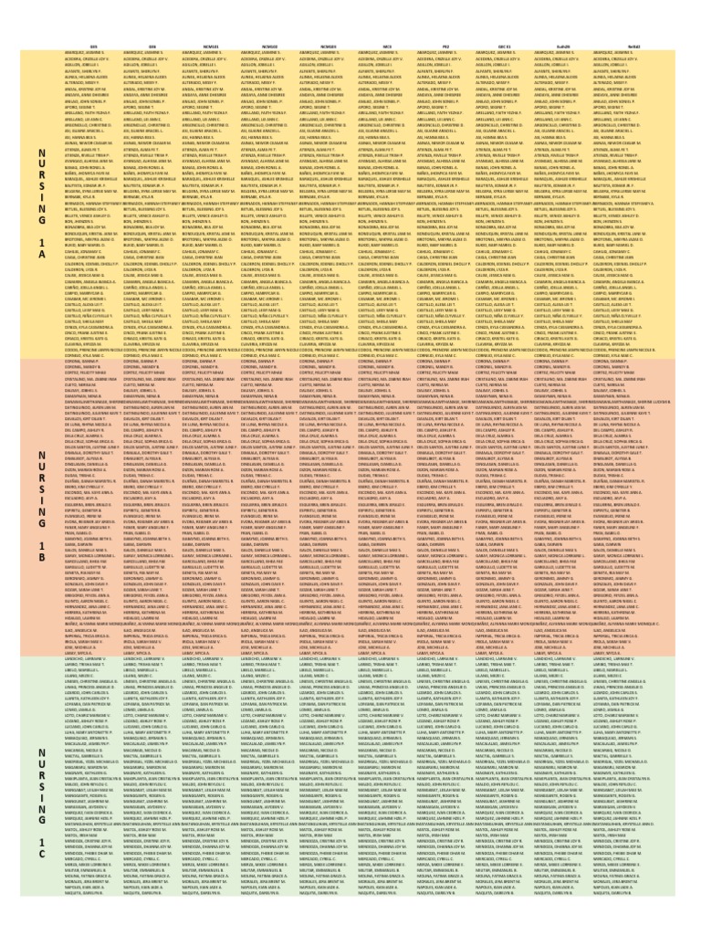 Student Names and Courses List | PDF | Art