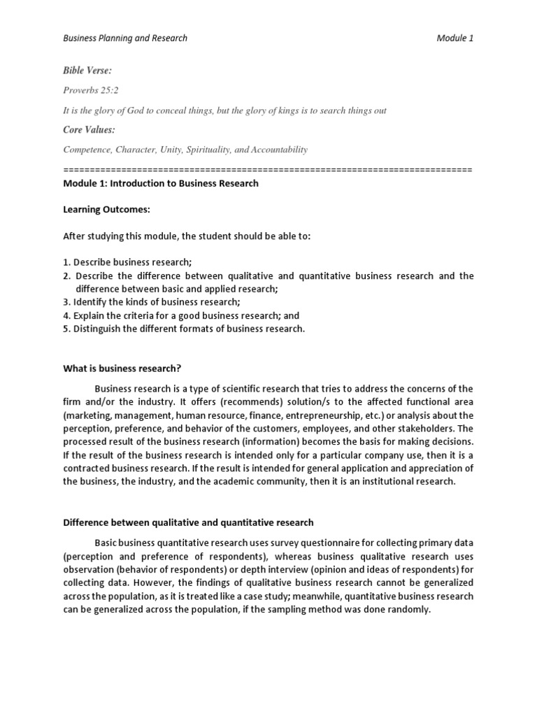 Introduction to Business Research Methods | PDF | Quantitative Research ...