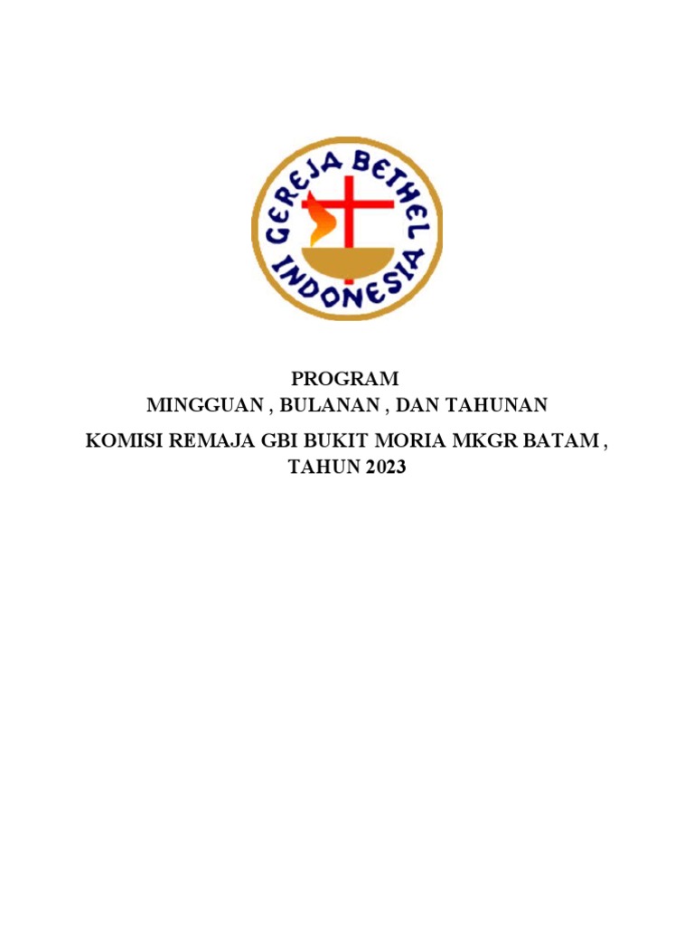 Program Kerja Komisi Remaja Tahun 2023 | PDF