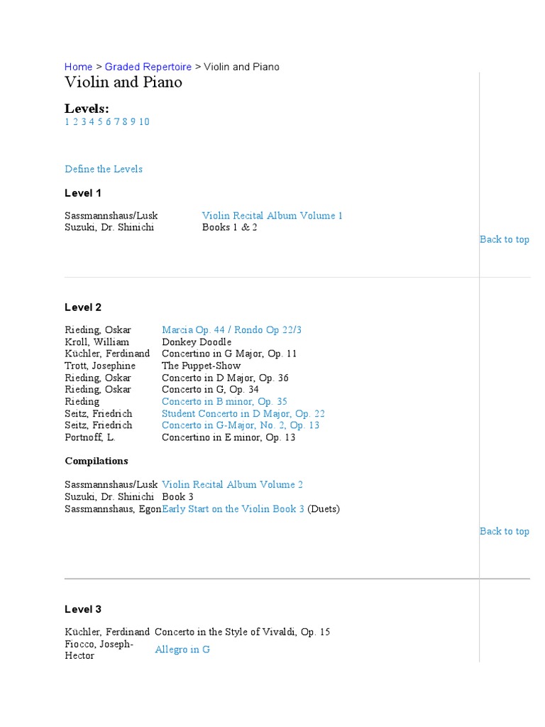 Graded Repertoire Violin and Piano | PDF | Concerto | Musical Forms