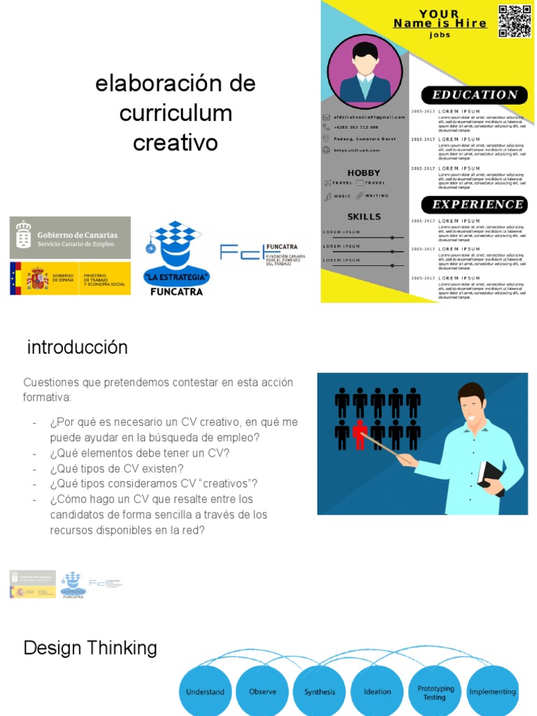 Elaboración de Curriculum Creativo | PDF | El pensamiento de diseño ...
