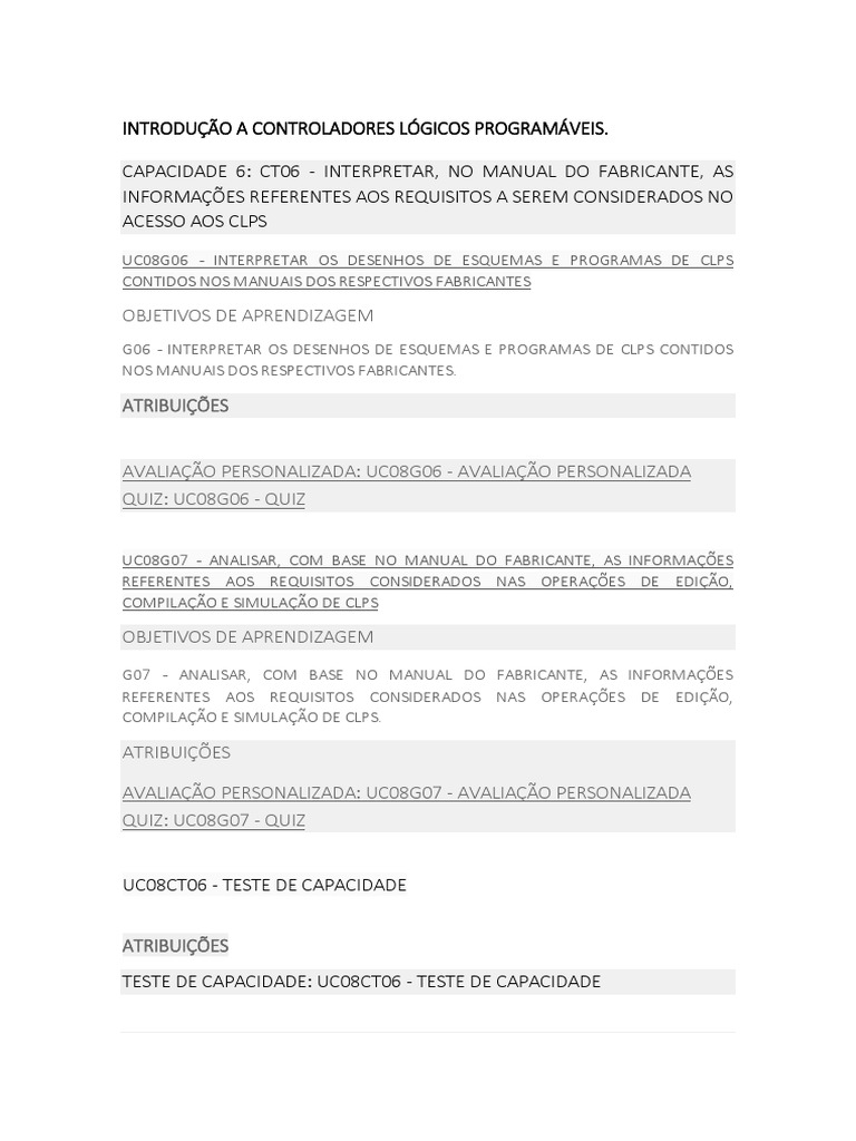 Gab - Introdução A Controladores Lógicos Programáveis - Cap - 05 | PDF ...