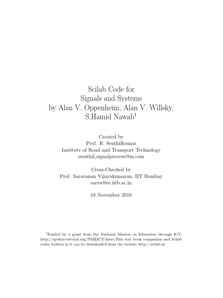 Signal and Systems For Scilab | PDF | Signal Processing | Analysis