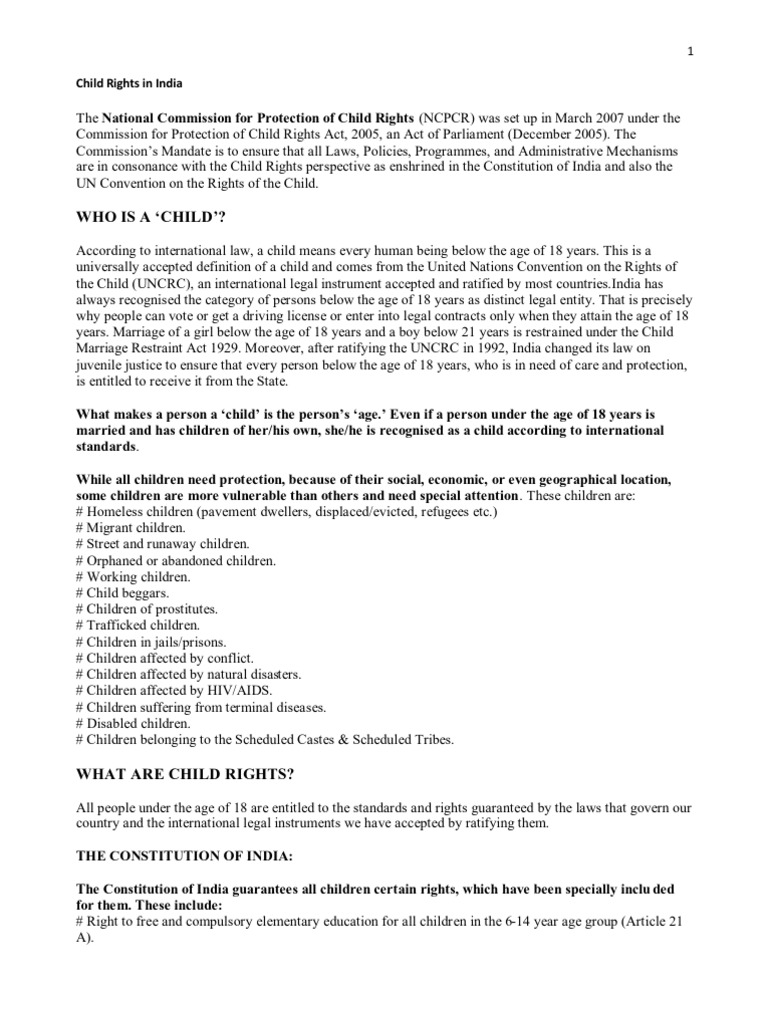 Child Rights in India | PDF
