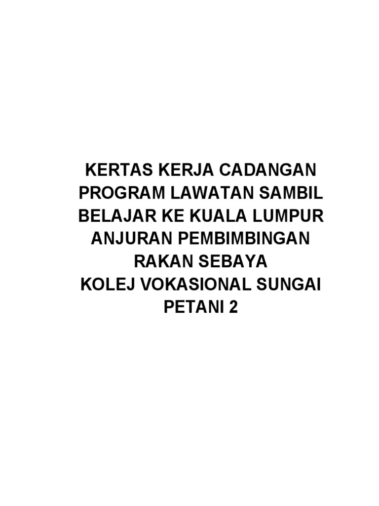 (PRS) Paperwork Lawatan KL | PDF
