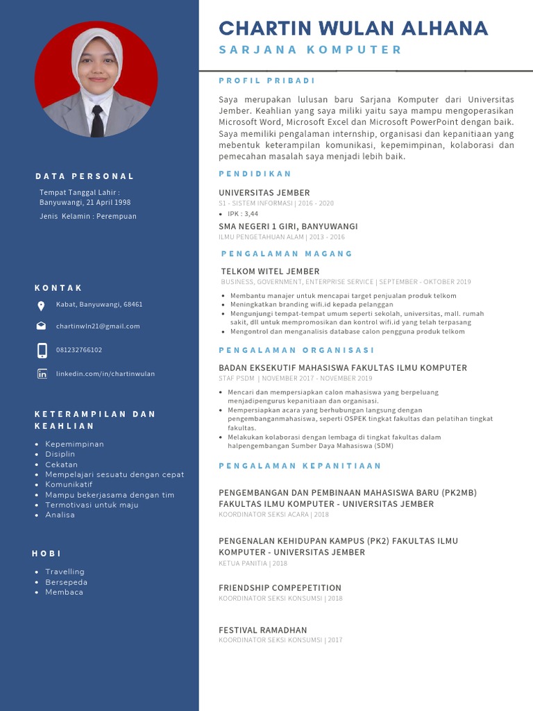 CV Chartin Wulan Alhana - Staff HRD | PDF