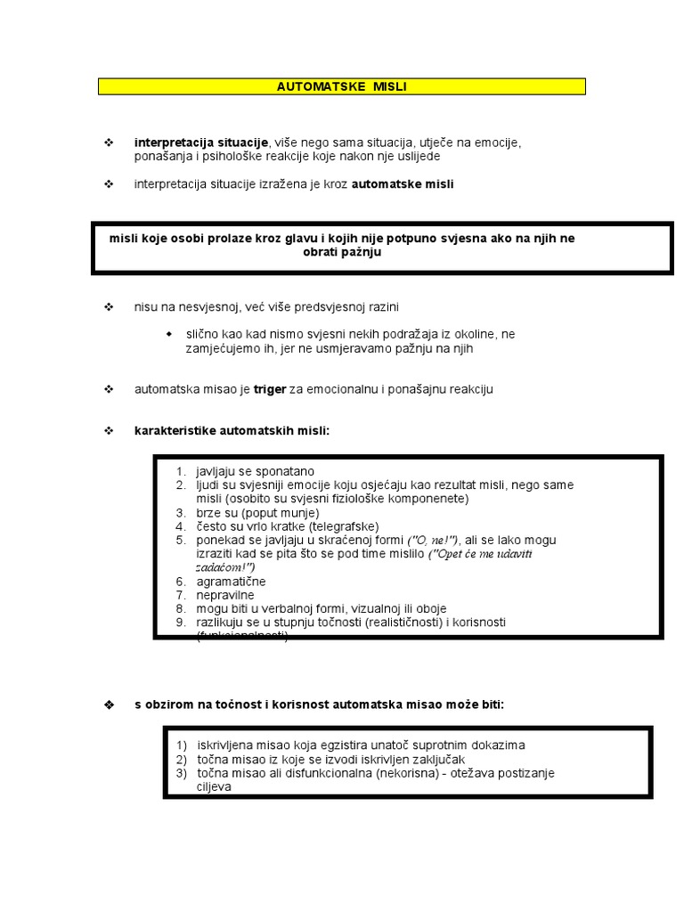 Automatske Misli | PDF