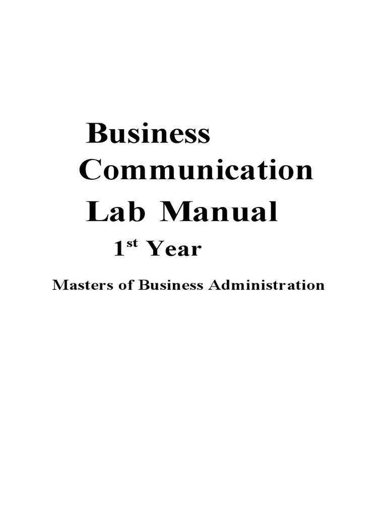 1st Year - Communicative English Lab Manual PDF | PDF | Nonverbal ...