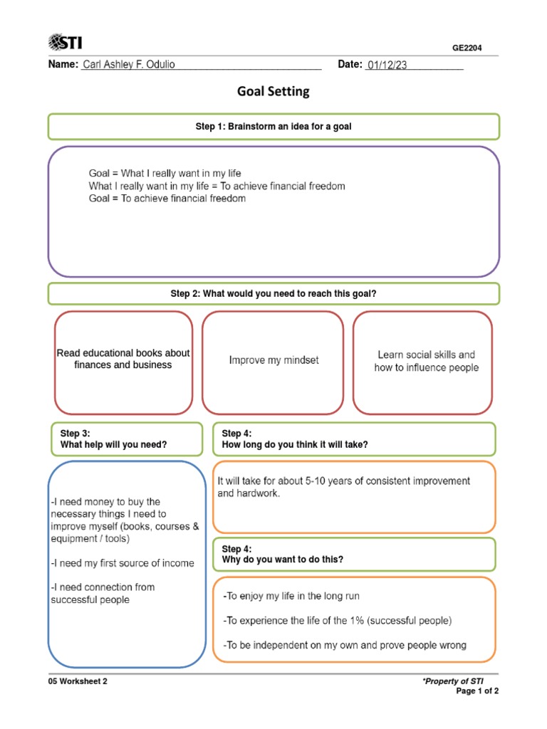 05 Worksheet 2-UTS-CAO | Download Free PDF | Goal | Action (Philosophy)