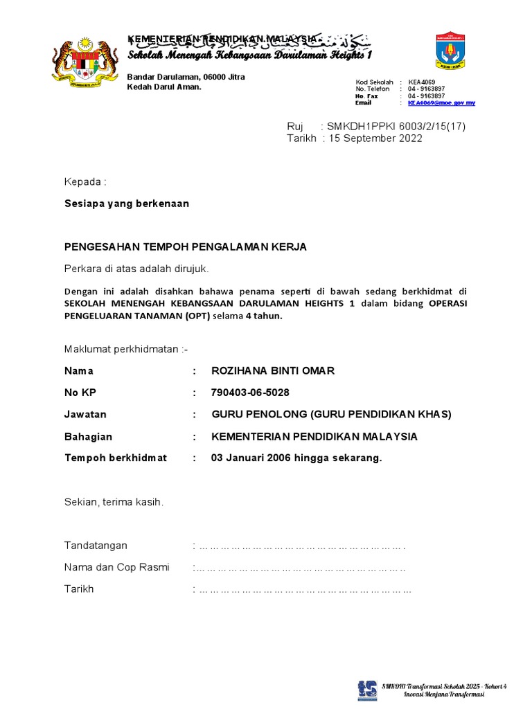 SKM Surat Majikan | PDF