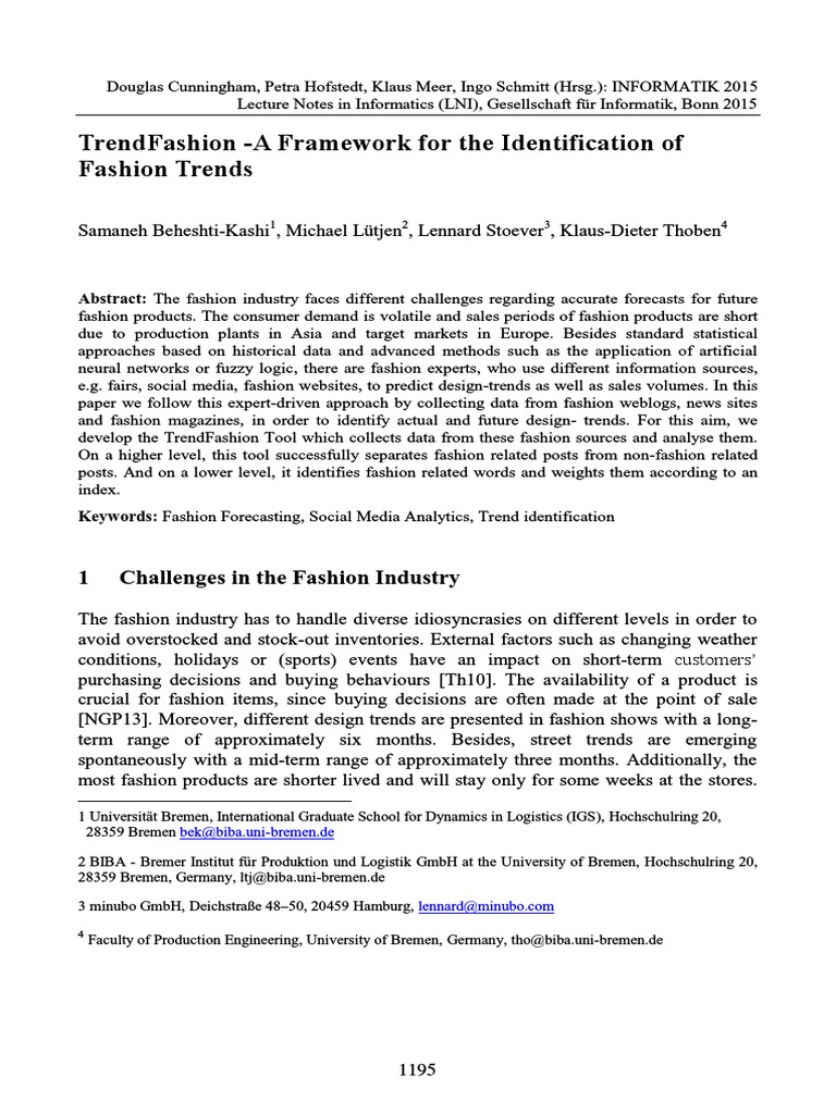 Fourier Analysis For Demand Forecasting In A Fashion Company Pdf