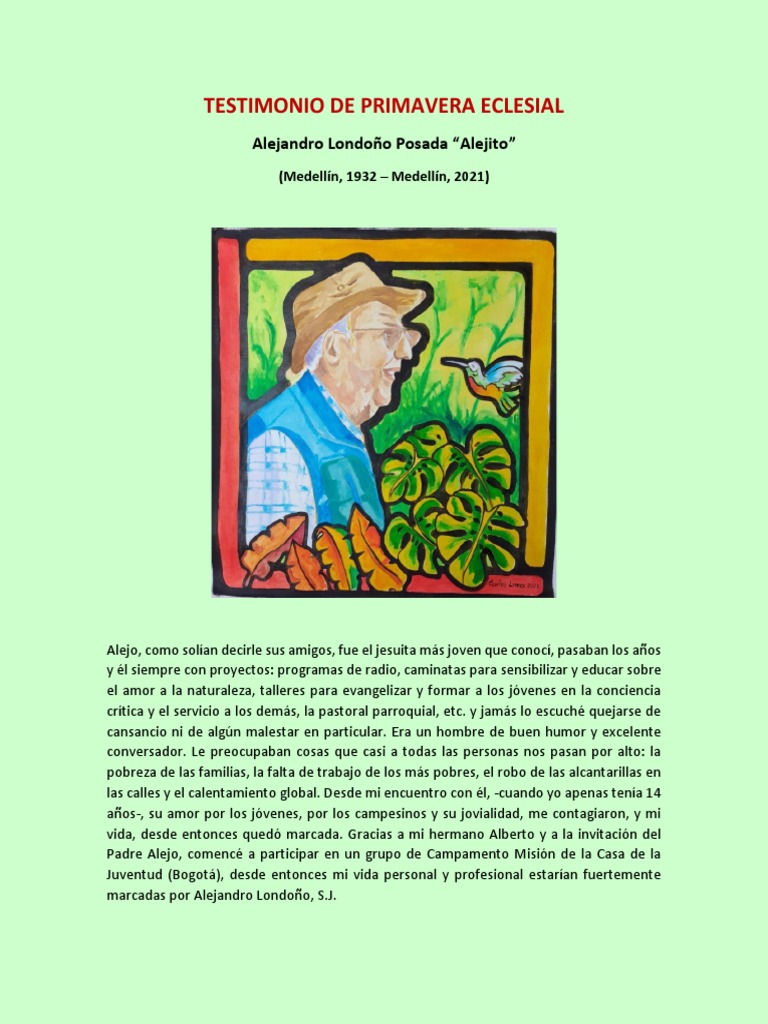 Alejandro Londoño Posada | PDF | Sociedad de jesus | Amor