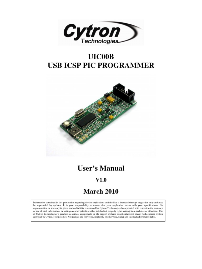 UIC00B & UIC-S Users Manual v2010 | PDF | Pic Microcontroller | Usb