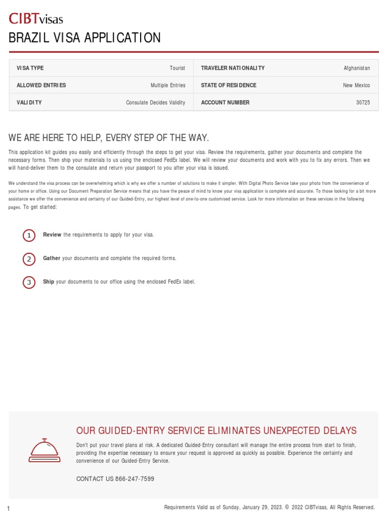 Brazil Visa Application Kit | PDF | Travel Visa | Notary Public