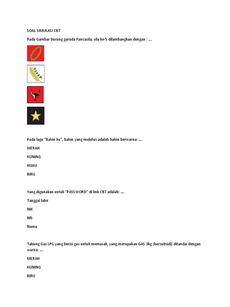 Soal Simulasi CBT | PDF