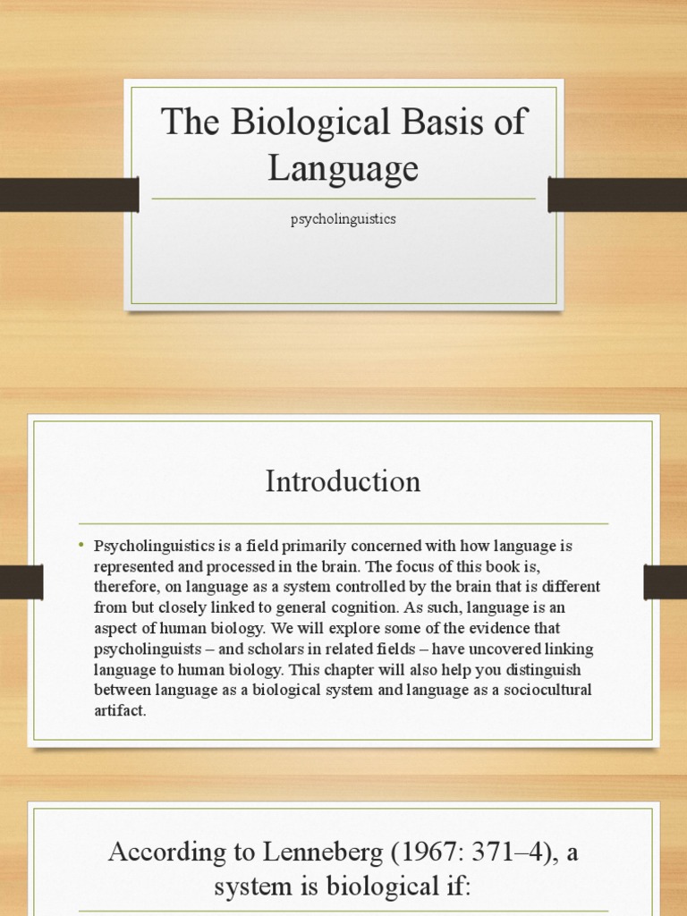 The Biological Basis of Language (Psycholinguistics) | PDF | Phonology ...