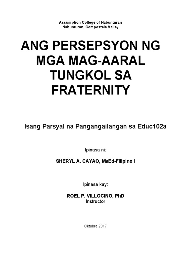 Fraternity (10 Pages) | PDF