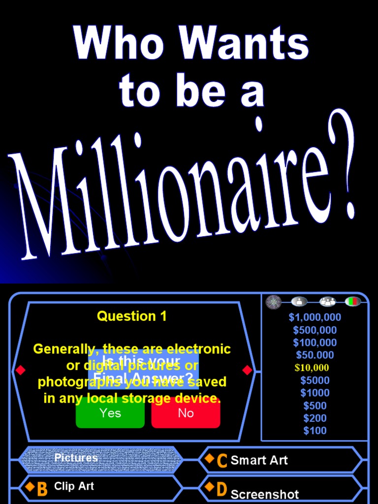 Who Wants To Be A Millionaire Blank Game Template For Free | PDF ...
