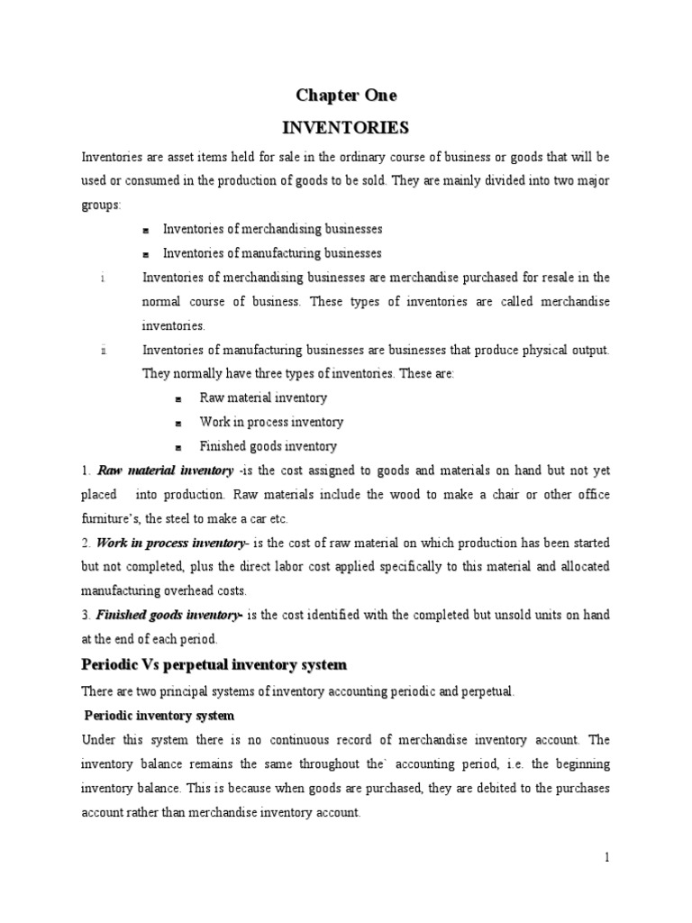 Fundamentals of Acc II CH 1 - Inventory | PDF | Inventory Valuation | Inventory