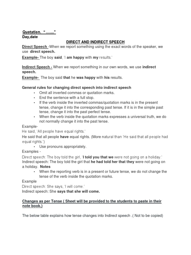 Direct Indirect | PDF | Verb | Linguistics