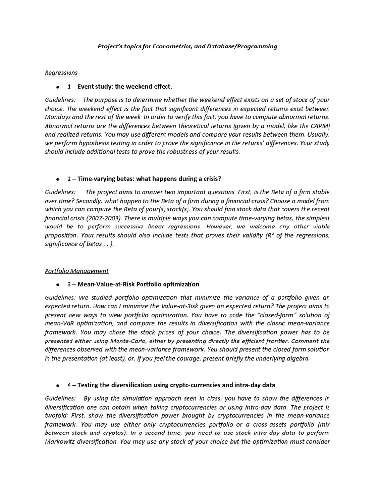 Project For Econometrics | Download Free PDF | Option (Finance ... Project For Econometrics | Download Free PDF | Option (Finance ...