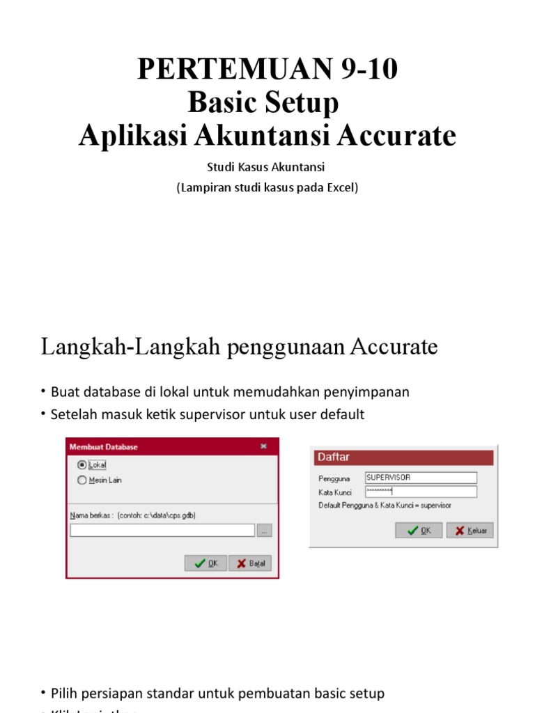 Panduan Setup Dasar Accurate | PDF