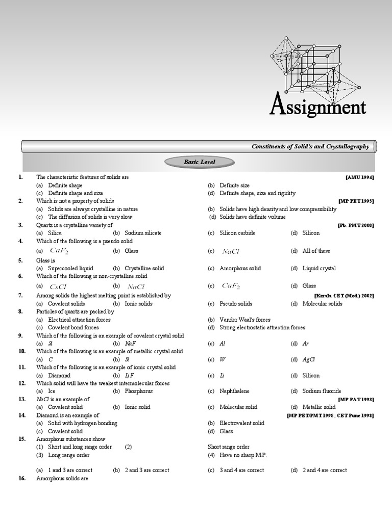 Properties and Types of Solids | PDF | Crystal Structure | Crystal