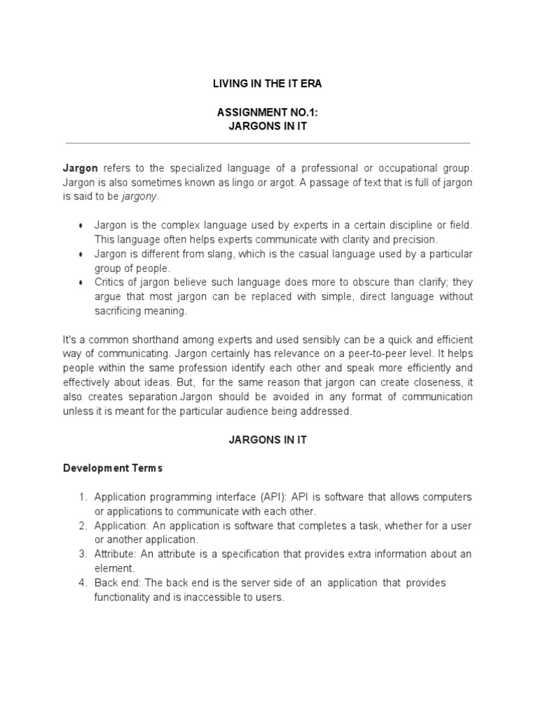 Exploring Jargon in Information Technology: A Comprehensive Breakdown ... Exploring Jargon in Information Technology: A Comprehensive Breakdown ...