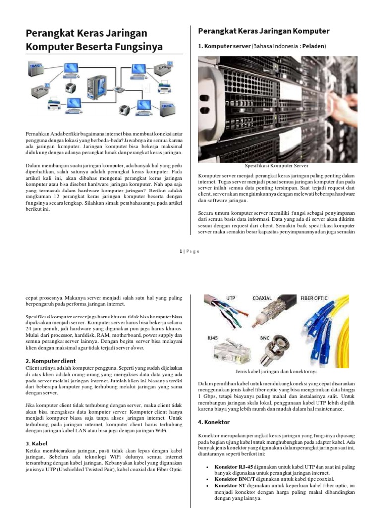 Perangkat Keras Jaringan Komputer | PDF