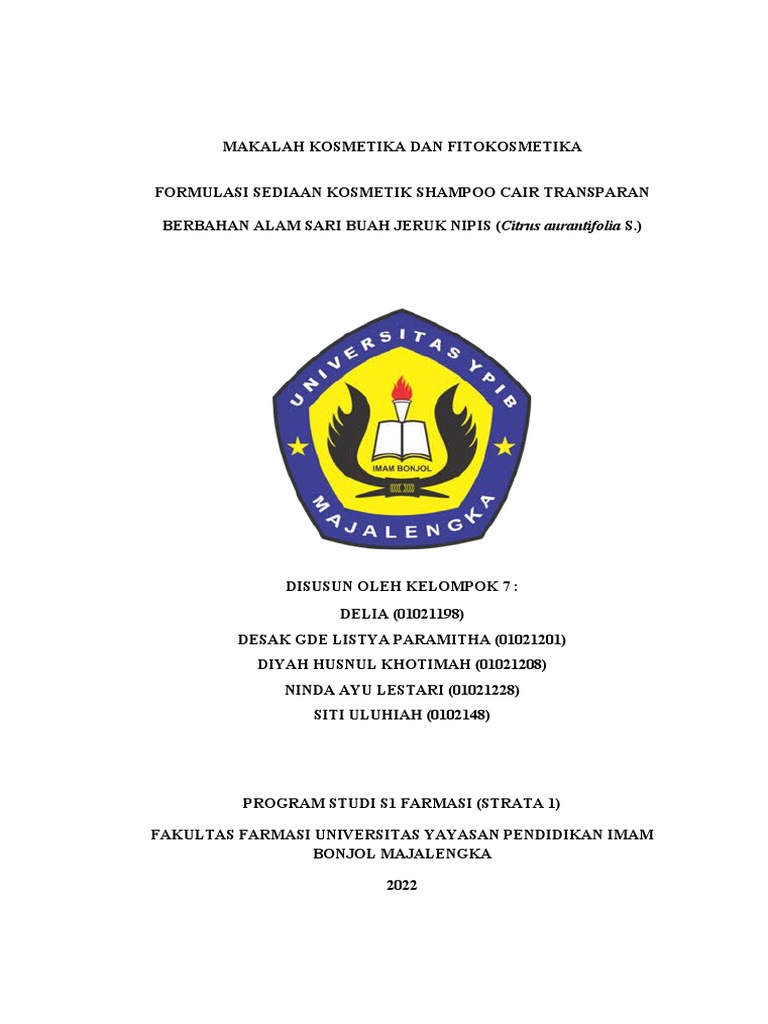 Clear MAKALAH FORMULASI DAN SEDIAAN KOSMETIK KLP 8 | PDF Clear MAKALAH FORMULASI DAN SEDIAAN KOSMETIK KLP 8 | PDF