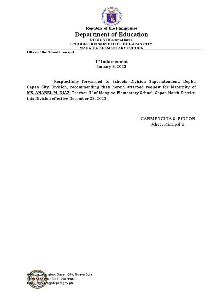 1st Indorsement | PDF