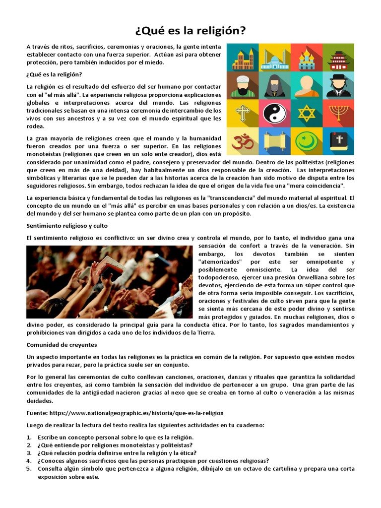 Definición y aspectos de la religión | PDF | Dios | Politeísmo