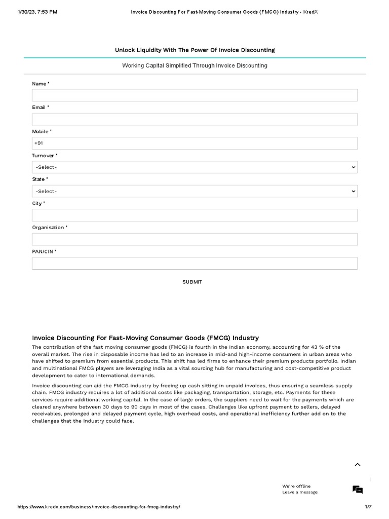 FMCG Invoice Discounting Guide | PDF | Factoring (Finance) | Accounts ...
