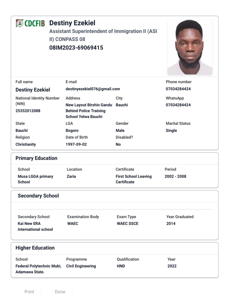 CDCFIB Immigration Recruitment Destiny | PDF