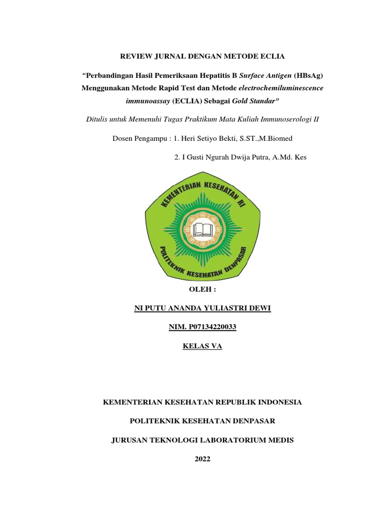 Review Jurnal Dengan Metode Eclia | PDF | Sains & Matematika ...