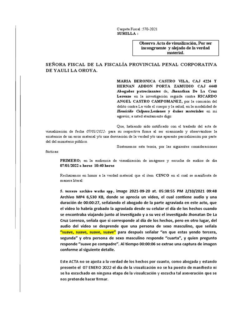 Observa ACTA DE VISUALIZACION (JONATHAN) | PDF