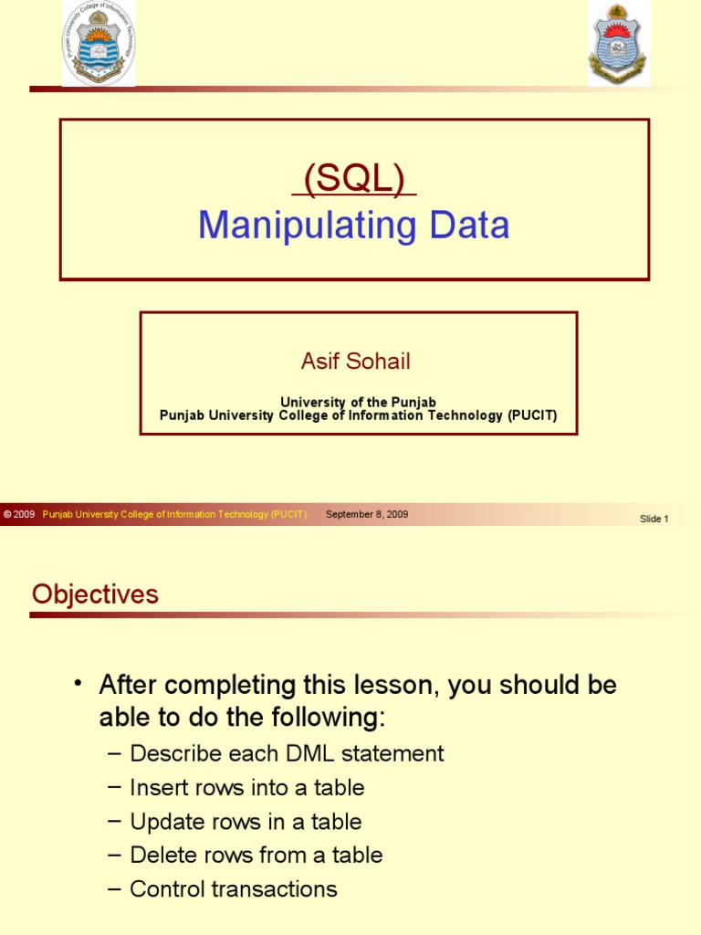 Sql 9 Dml Pdf Software Engineering Data Management 8460