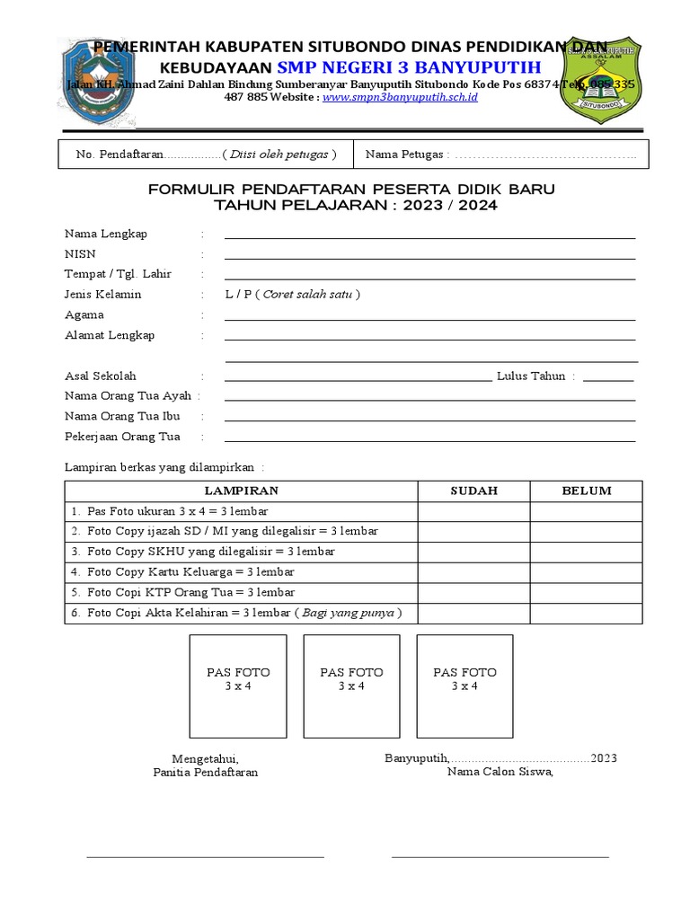 Formulir PPDB 2024 | PDF