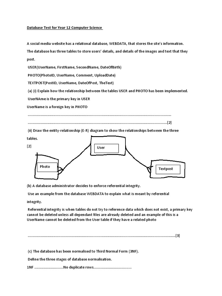 Ziead Kaddoura Database Test For Year 12 Computer Science | PDF ...