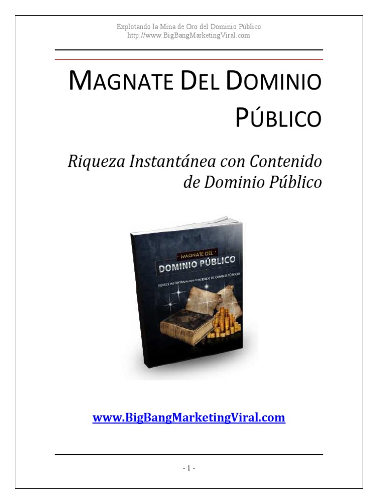 Magnate Del Dominio Publico - Otros | PDF | Dominio publico | Mercado ...