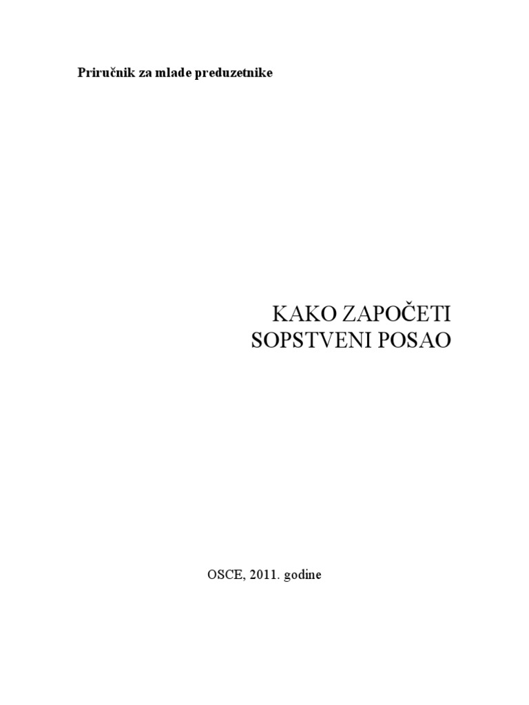 Prirucnik Za Mlade Preduzetnike | PDF