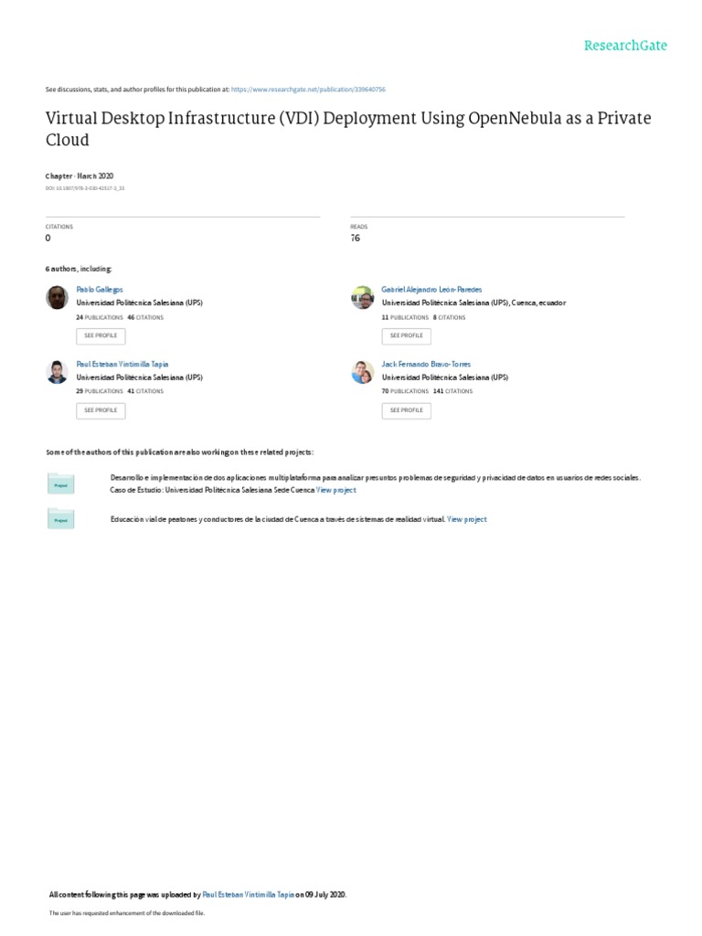 OpenNebula VDI Deployment Guide | PDF | Desktop Virtualization | Cloud Computing
