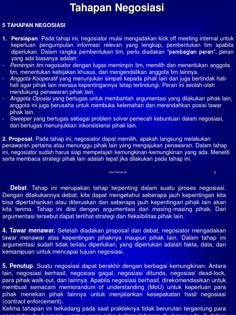 Lima Tahapan Proses Negosiasi | PDF | Karier & Perkembangan | Bisnis