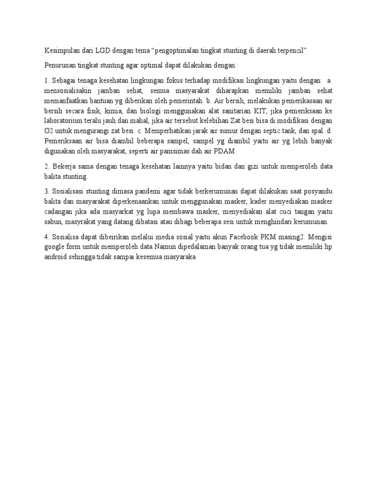 Kesimpulan LGD KEL 7 | PDF