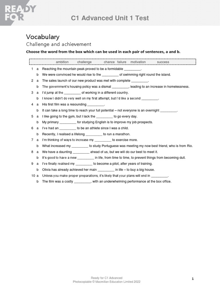 RfC1A TG Unit 1 Test | PDF | Rugby Union | Ball Games