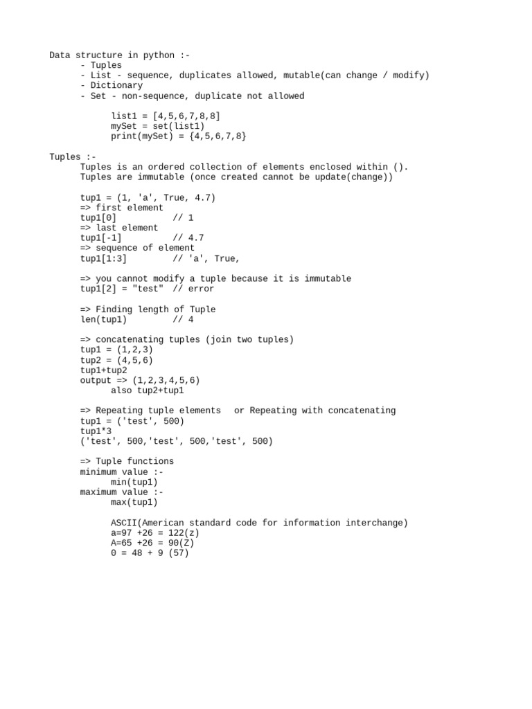 Tuples in Python | PDF