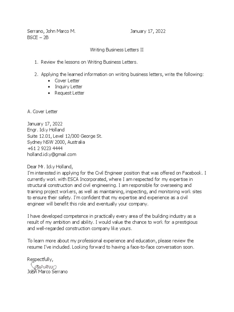 Writing Business Letters | PDF