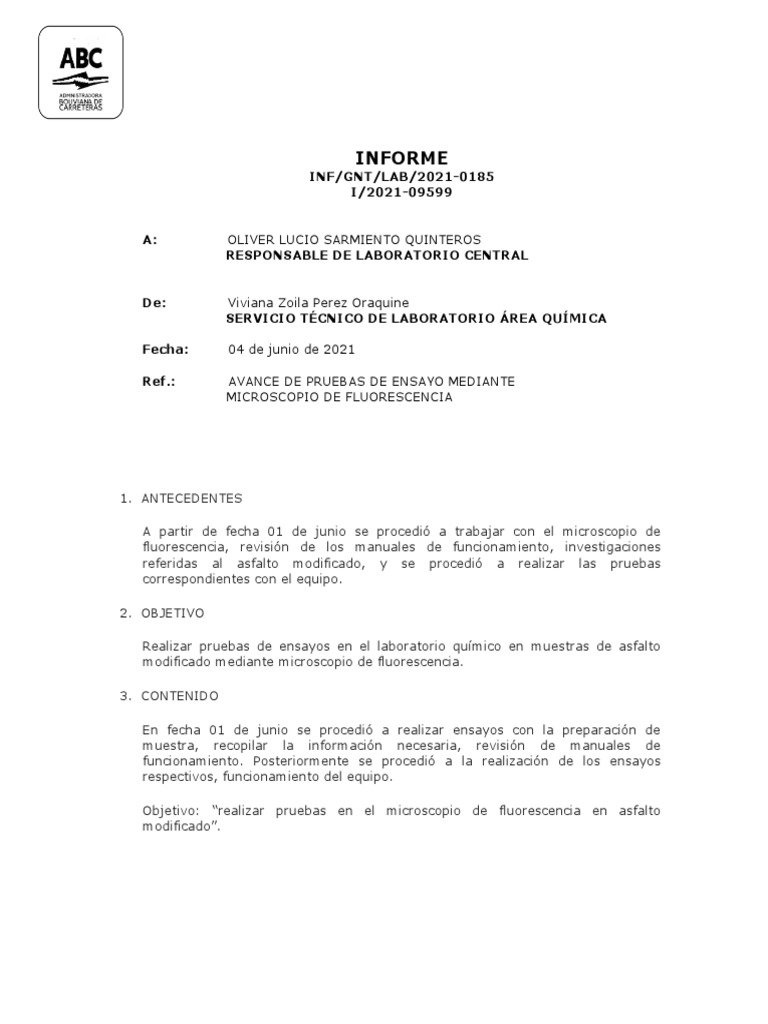 Avance Lab. Quimica - Microscopio de Fluorescencia | PDF | Laboratorios | Química